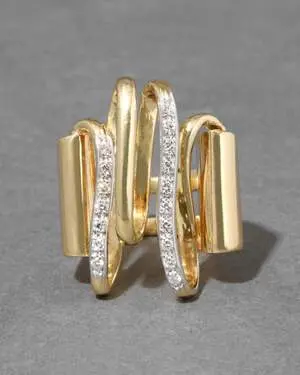 Alexis Bittar Vintage Henry Dunay Modernist Ring - Gold