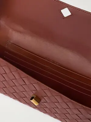 Bottega Veneta Long Andiamo Intrecciato Clutch - Red