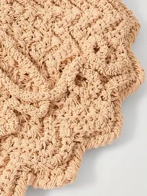 Chloé Bracelet Paravent Embroidered Faux Raffia Tote - Orange