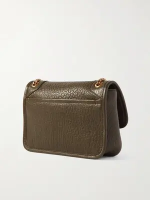 Saint Laurent Niki Crinkled-leather Shoulder Bag - Green