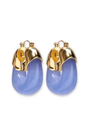 LIZZIE FORTUNATO Mini Organic Hoop Earrings - Blue