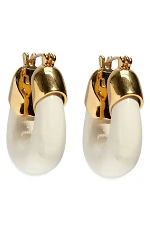 LIZZIE FORTUNATO Mini Organic Hoop Earrings - White