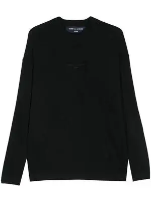Comme Des Garçons Logo-embroidered Jumper - Black