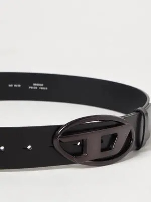 DIESEL® Belt With Oval D Buckle - Black