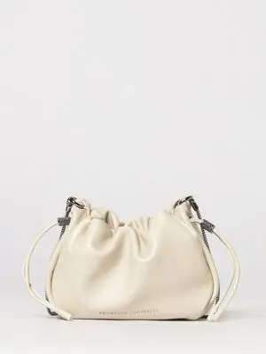 Brunello Cucinelli Mellow Leather Bucket Bag - Ivory