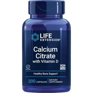 LIFE EXTENSION Calcium Citrate With Vitamin D 200 Capsules - One-color