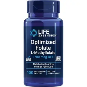 LIFE EXTENSION Optimized Folate 100 Tablets - One-color
