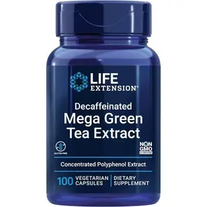 LIFE EXTENSION Decaffeinated Mega Green Tea Extract 100 Capsules - One-color