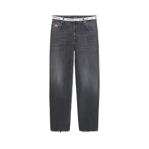 Balenciaga Logo Waistband Pants /white - Black