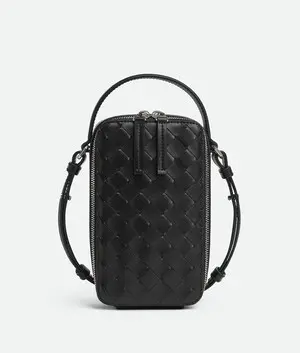 BOTTEGA  VENETA Leather Phone Pouch - Black