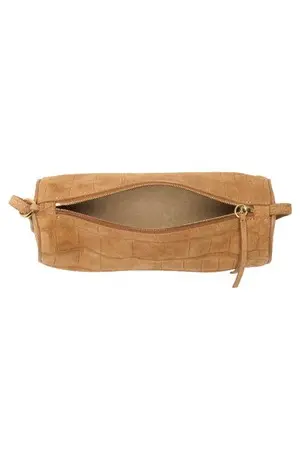 REFORMATION Simona Cylinder Shoulder Bag - Sienna Embossed Suede