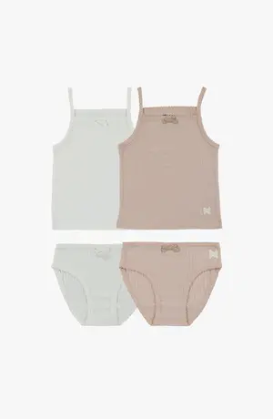 NOGGIWEAR Pointelle Loungewear Set - Mauve / White