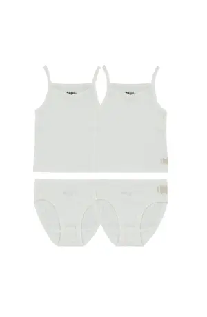 NOGGIWEAR Ribbed Loungewear Set - Off-white