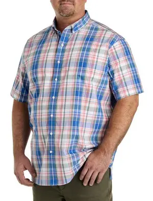 OAK HILL BY DXL Big & Tall Plaid Sport Shirt