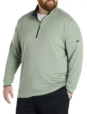 Adidas Adidas Big & Tall 1/4-Zip Performance Pullover Silver Green