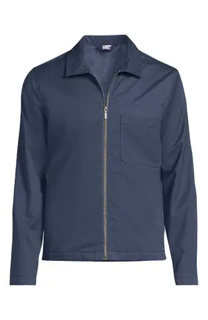 LANDS' END Full Zip Lightweight Jacket - Slate Blue