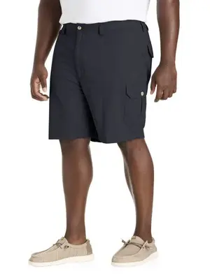 HARBOR BAY BY DXL Big & Tall Continuous Comfort Cotton Cargo Shorts By - Black