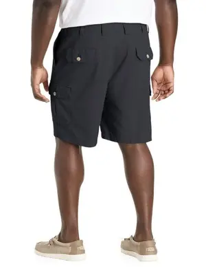 HARBOR BAY BY DXL Big & Tall Continuous Comfort Cotton Cargo Shorts By - Black