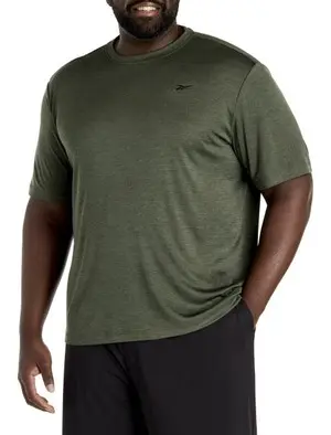 REEBOK Big & Tall Id Train Melange Performance Tee Grit Green