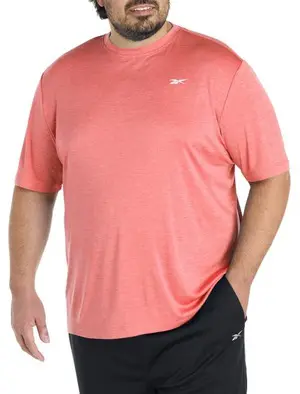 REEBOK Big & Tall Id Train Melange Performance Tee - Sunset Coral