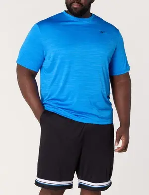 REEBOK Big & Tall Id Train Melange Performance Tee - Virtual Blue