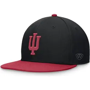 Top Of The World Crimson Indiana Hoosiers Rally Two-tone Fitted Hat - Black