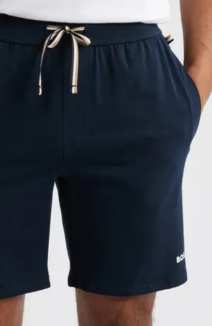 BOSS Stretch Cotton Pajama Shorts - Dark Blue