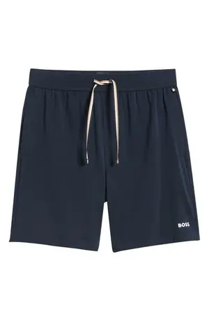 BOSS Stretch Cotton Pajama Shorts - Dark Blue