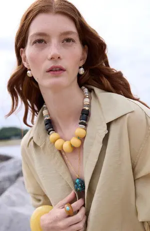 LIZZIE FORTUNATO Manami Pendant Necklace - Turquoise