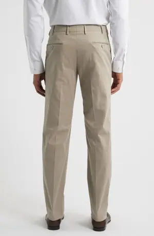 Zanella Parker Flat Front Stretch Cotton Pants - Stone