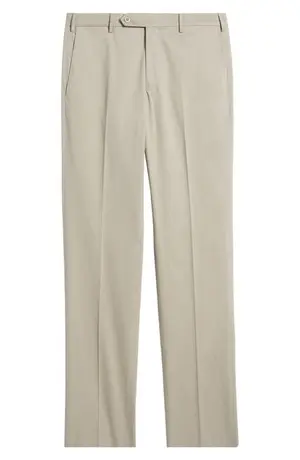 Zanella Parker Flat Front Stretch Cotton Pants - Stone