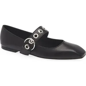 AeydĒ Uma Eyelet Mary Jane Flat - Black