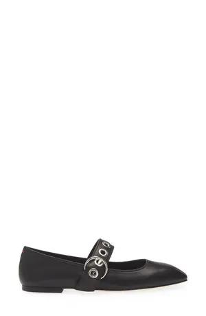 AeydĒ Uma Eyelet Mary Jane Flat - Black