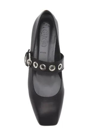 AeydĒ Uma Eyelet Mary Jane Flat - Black