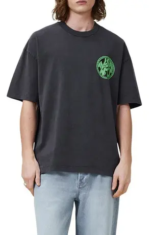 ALLSAINTS Distortion Graphic T-shirt Washed Black