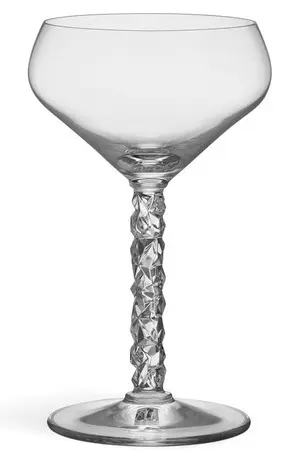 ORREFORS Carat Set Of 2 Crystal Coupe Glasses - Clear