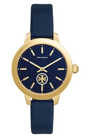 Tory Burch Collins Leather Strap Watch