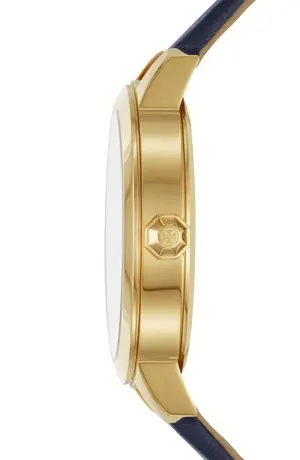 Tory Burch Collins Leather Strap Watch