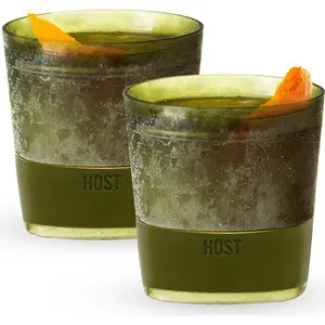 HOST Whiskey Freeze Cooling Cup Set Of 2 - Olive Green