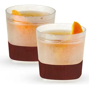 HOST Whiskey Freeze Cooling Cup Set Of 2 - Wood Pattern