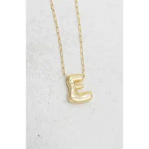 EMERSON & OLIVER Gold Plated Paperclip Chain Necklace With Letter Charm - Gold - E