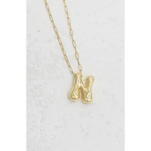 EMERSON & OLIVER Gold Plated Paperclip Chain Necklace With Letter Charm - Gold - N