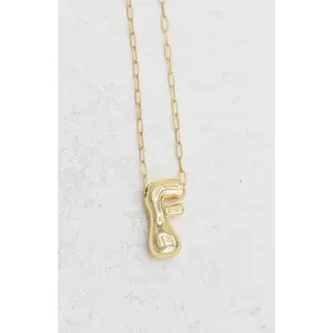 EMERSON & OLIVER Gold Plated Paperclip Chain Necklace With Letter Charm - Gold - U