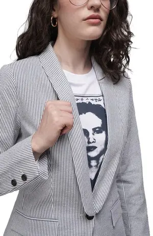 WILDFANG Empower Seersucker Tux Blazer