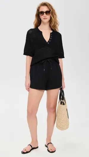 Varley Ollie High Rise Shorts - Black