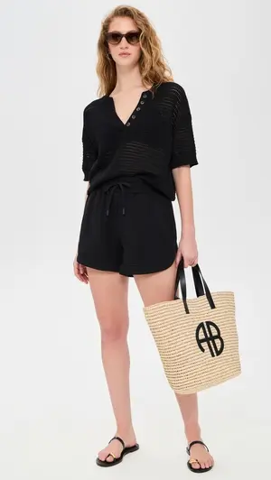 Varley Callie Knit Top - Black
