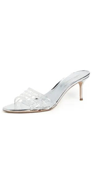 Veronica Beard Tia Jelly Sandals - Clear/silver