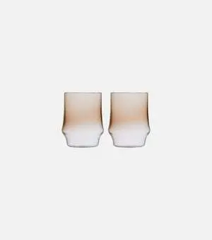 Brunello Cucinelli Set Of 2 Murano Glass Tumblers - Beige