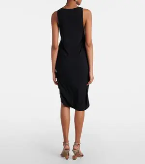 Jacquemus Peplo Draped Jersey Midi Dress - Black
