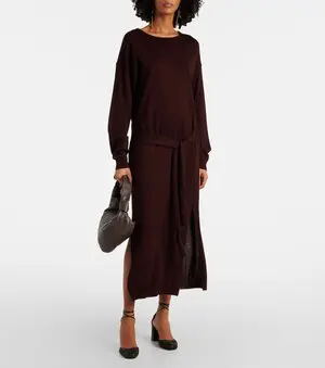LEMAIRE Belted Sweater Dress - Burgundy